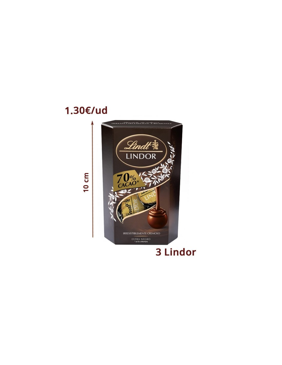 Mini Lindor Cornet Negro 37Gr (3 bombones) 14 cajitas