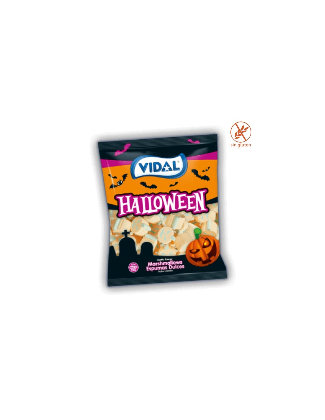 Nubes chuches Calabazas Halloween 1Kg Vidal Golosinas (145uds aprox)