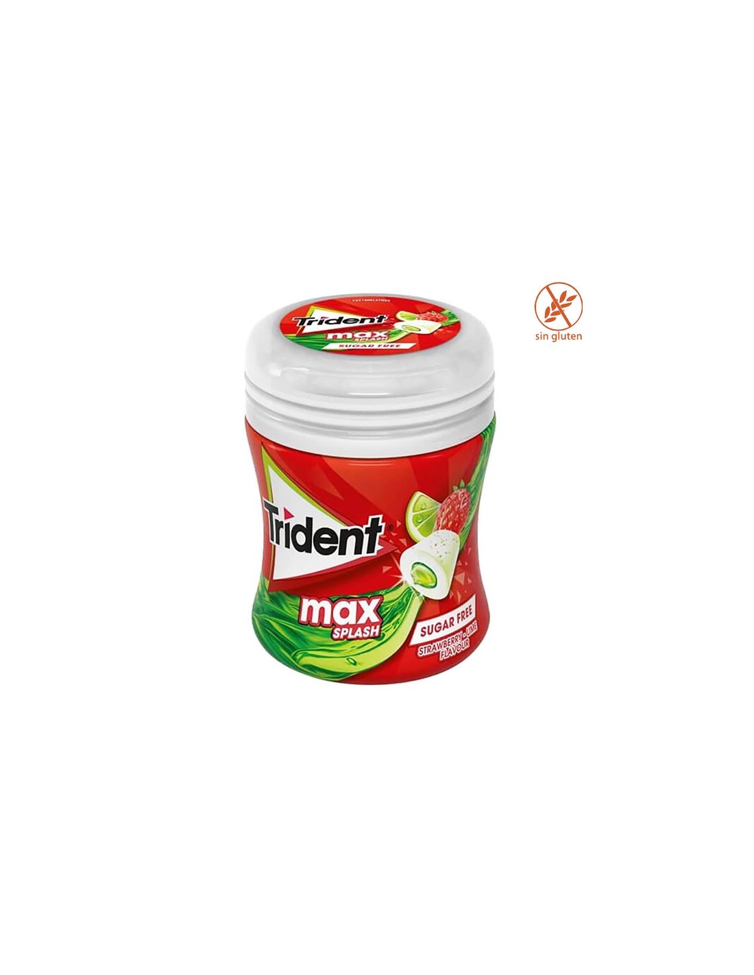 Bote Chicle Trident Splash Fresa Lima 60 chicles 6 Botes